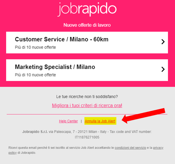 Come posso eliminare il mio account Jobrapido? – Jobrapido